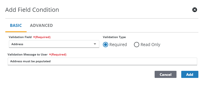 Add or Edit a Field Condition