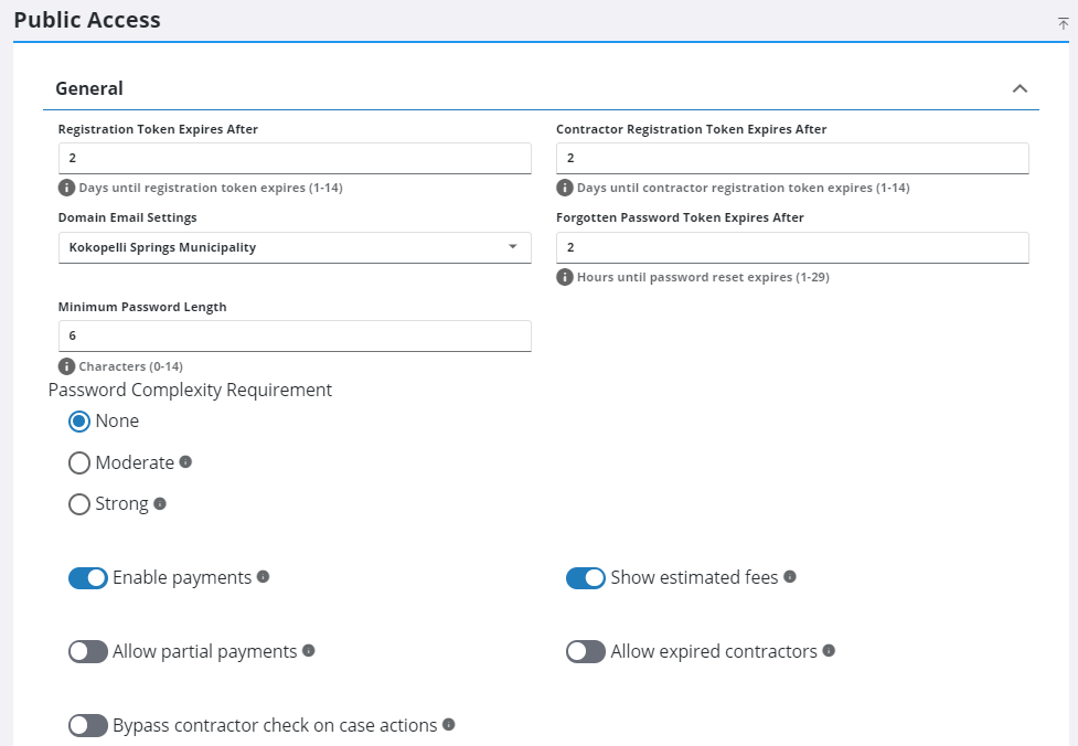 Configure Public Access Preferences