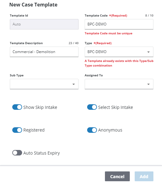 Clone a Case Template