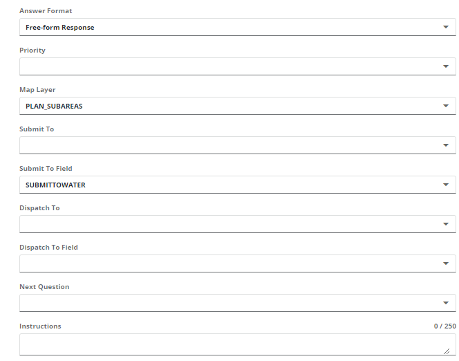 Configure Answers to Populate Dispatch or Submit To Fields