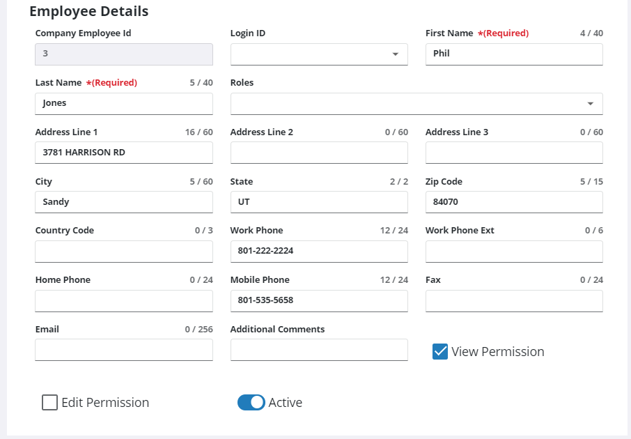 Edit a Contractor Employee