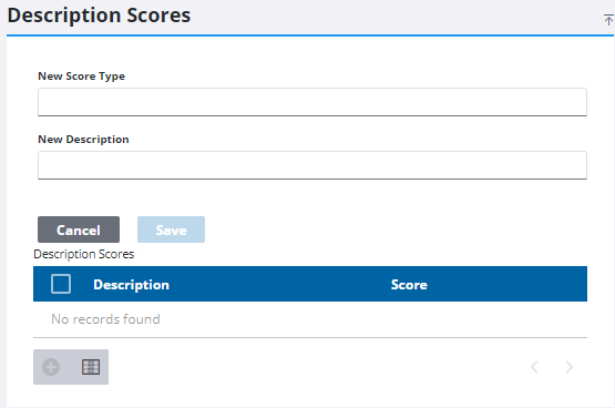 Configure Description Scores