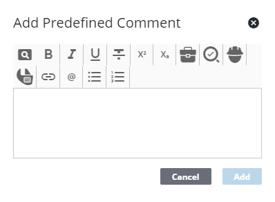 Add or Edit Predefined Comments for a Work Order Category
