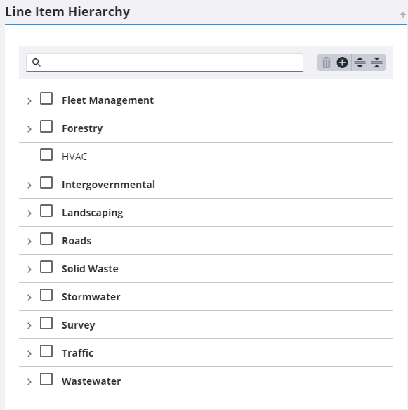 Configure Line Item Hierarchy