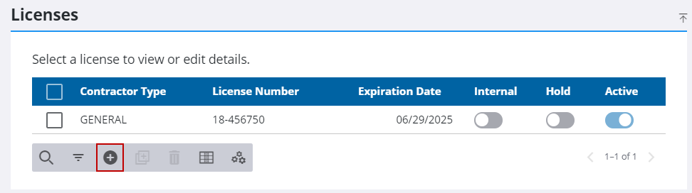 Add a Contractor License