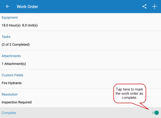 Complete a Work Order