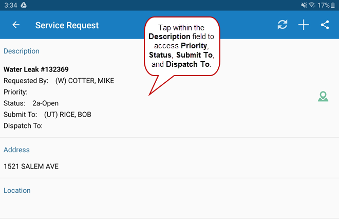 Edit Service Request Fields
