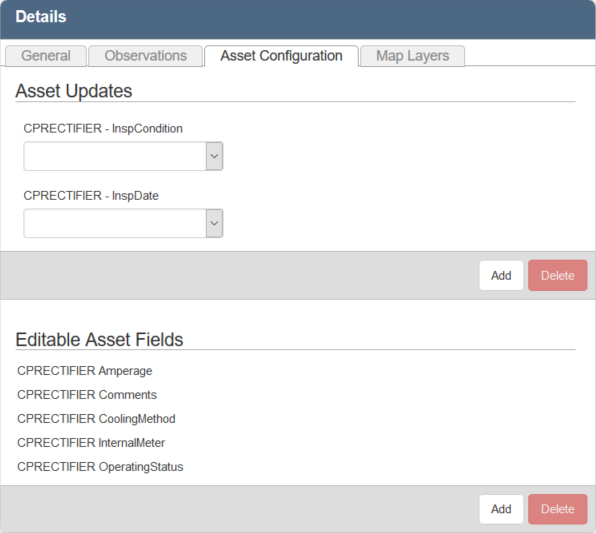 Configure Asset Updates for an Inspection Template