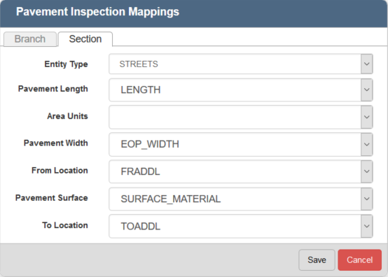 Configure Pavement Inspection Mappings