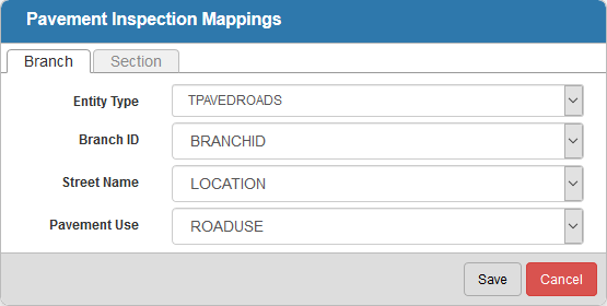 Configure Pavement Inspection Mappings Configure Pavement Inspection Mappings