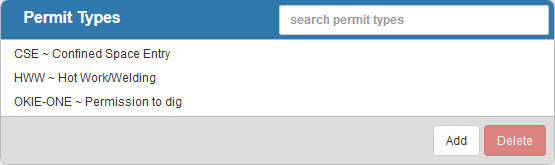 Add or Edit Permit Types