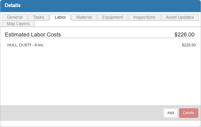 Add Labor to a Work Order Template