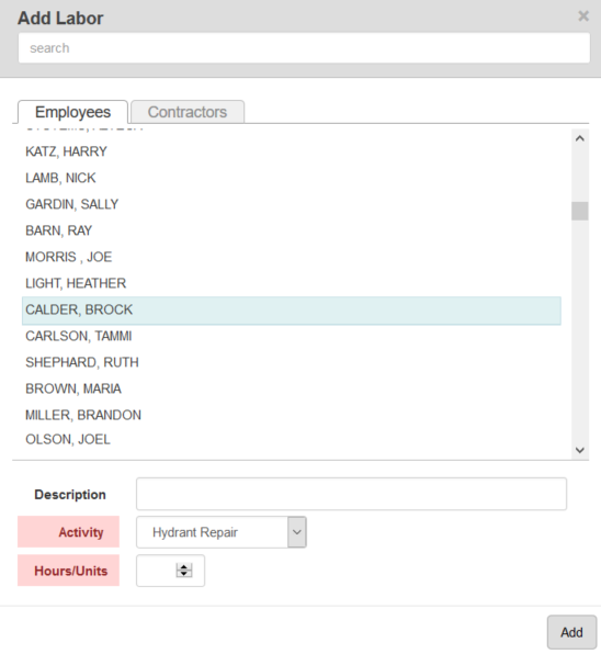 Add Labor to Material