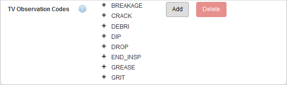 Add TV Observation Codes