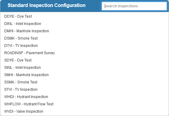 Configure Standard Inspection Templates