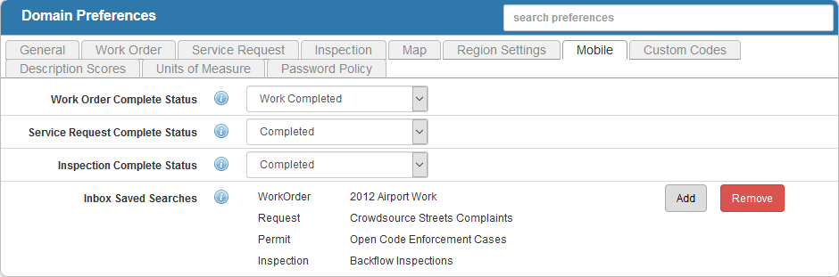 Configure Mobile Preferences