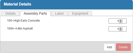 Add Assembly Parts to Material
