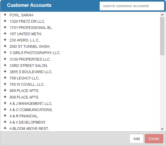 Add or Edit a Customer Account