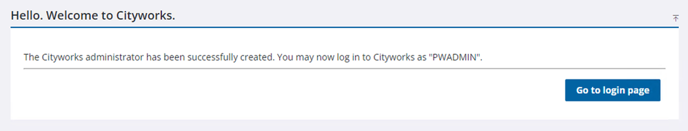 Create Cityworks Administrator Login