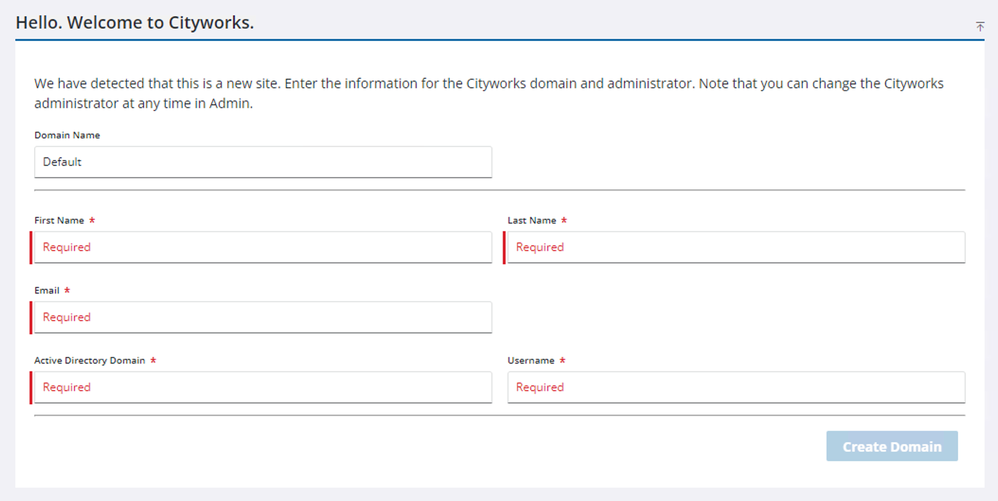 Create Cityworks Administrator Login