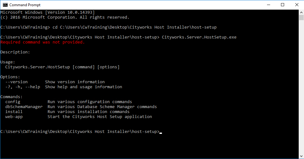 Run Cityworks Installer Using the Command Line Interface