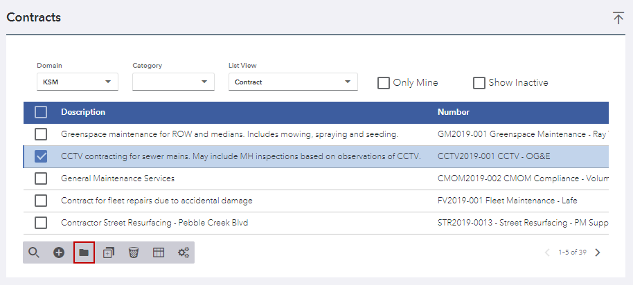 Open Contract Details