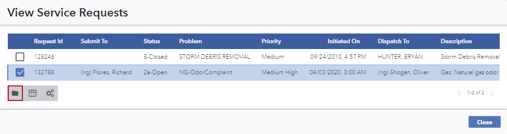 View Service Requests