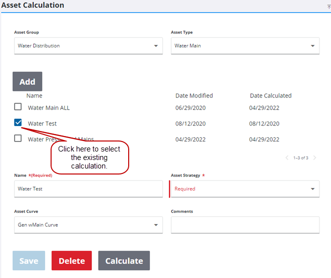 Configure an Asset Calculation Definition