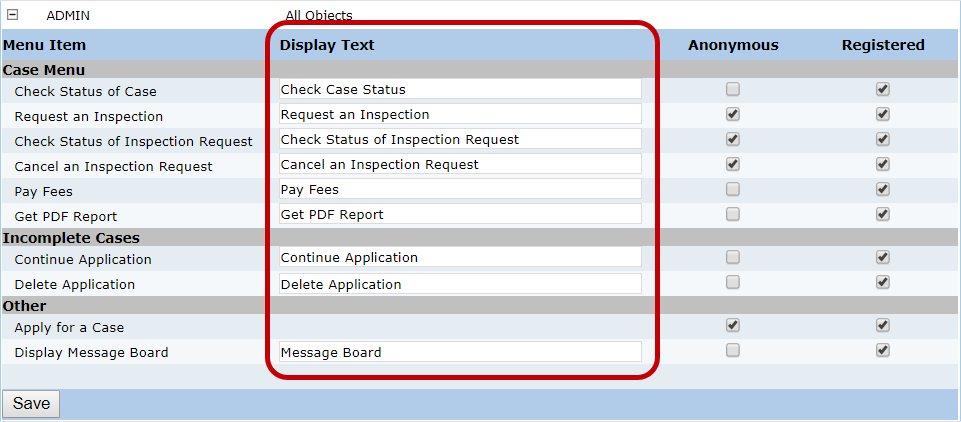 Configure Public Access Home Page