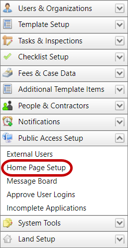 Configure Public Access Home Page