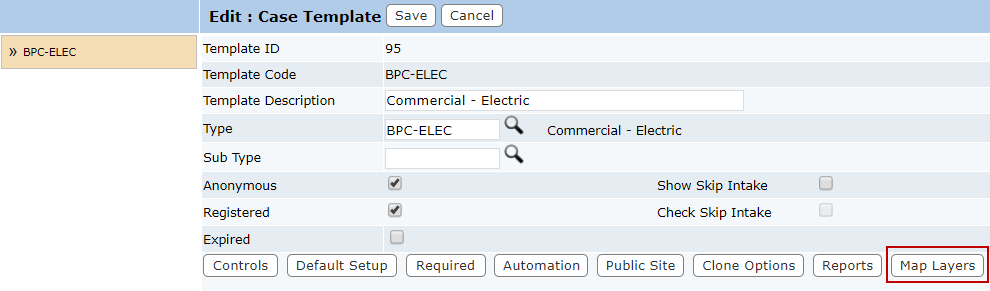 Configure Map Layers on a Case Template