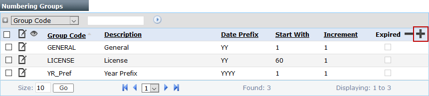 Add a Numbering Group