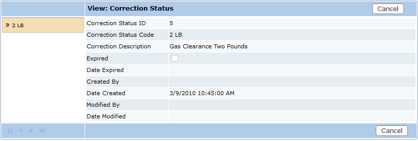 View a Checklist Status Code