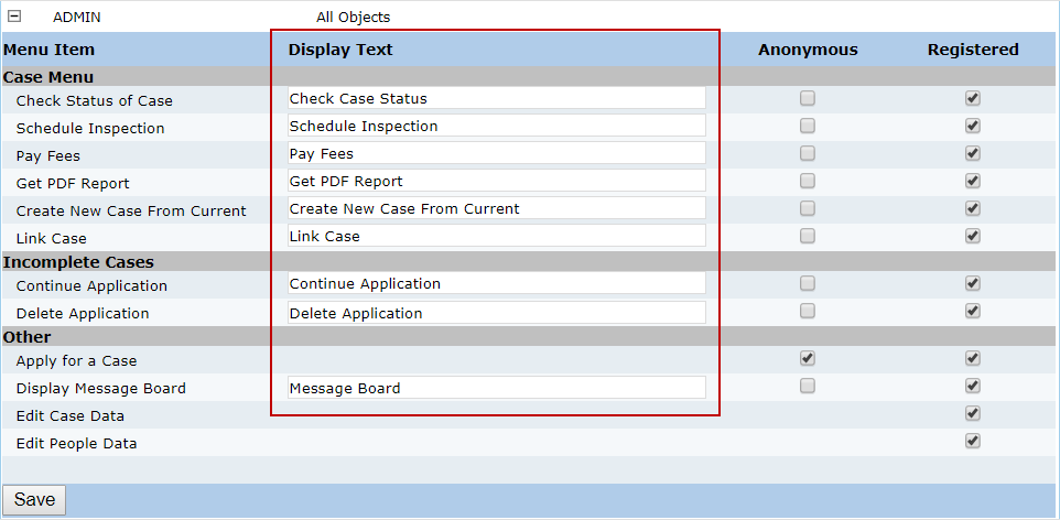 Configure Public Access Home Page