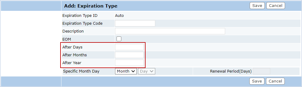 Add an Expiration Type