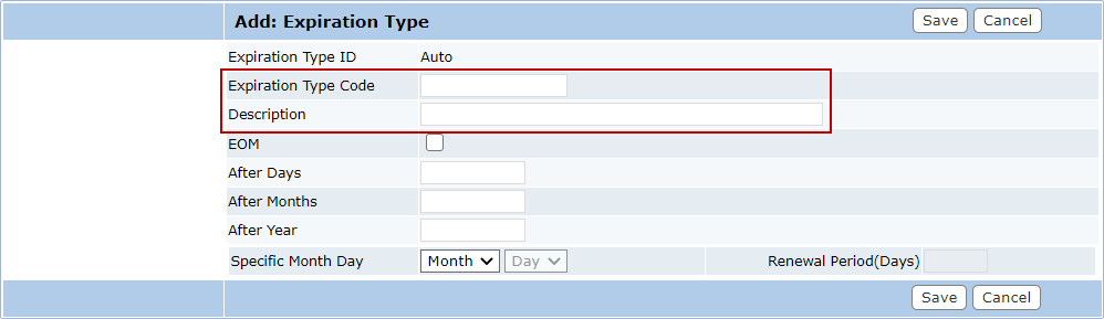 Add an Expiration Type