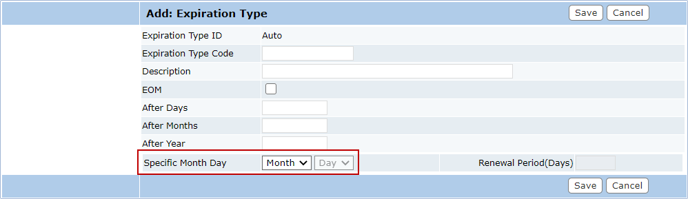 Add an Expiration Type