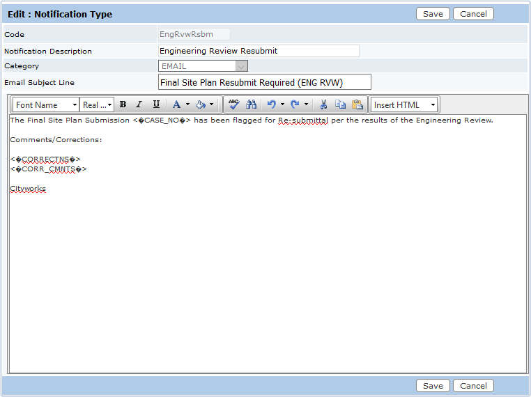 Edit a Notification Type