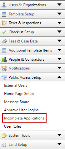 Remove Incomplete Applications