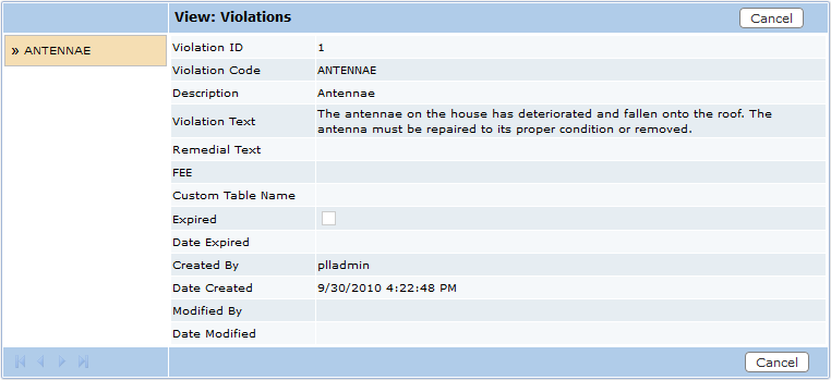 Remove a Violation Code