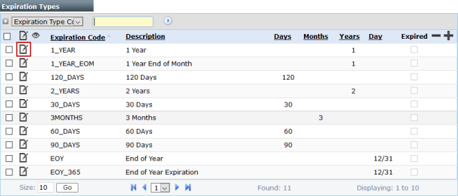 Edit an Expiration Type