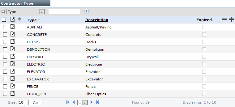 Contractor Types Contractor Types