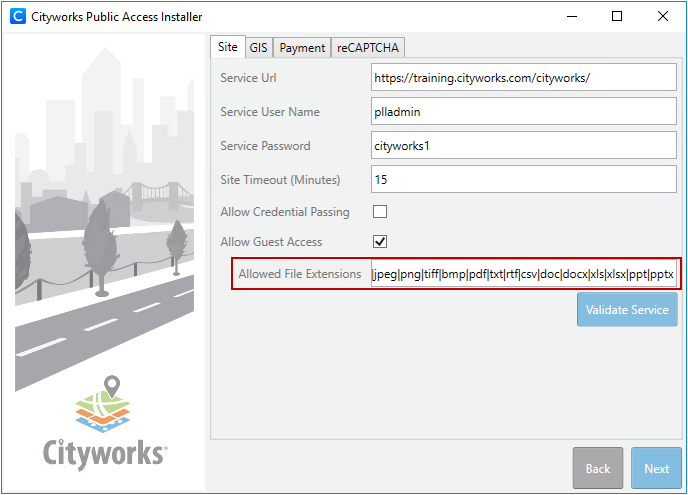 Define Accepted File Types for Public Access