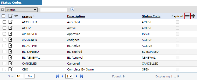 Remove a Status Code