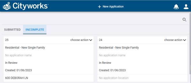 Finish an Incomplete Application