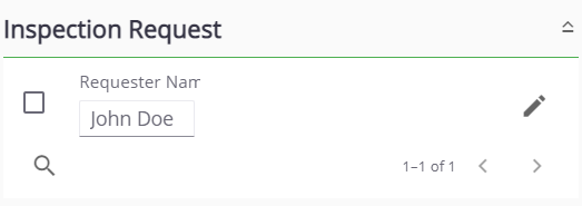Inspection Request Panel