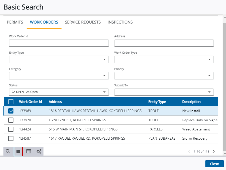 View Multiple Work Orders
