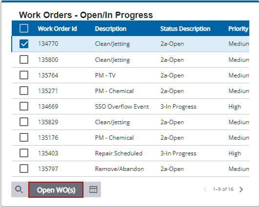 View Multiple Work Orders