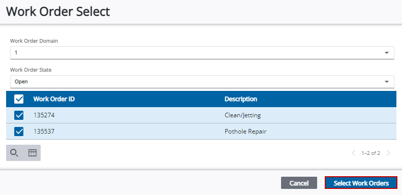 Edit Multiple Work Orders