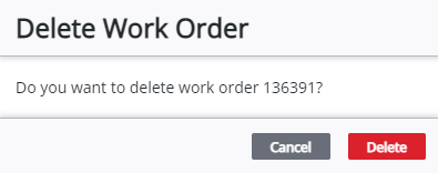 Remove a Work Order